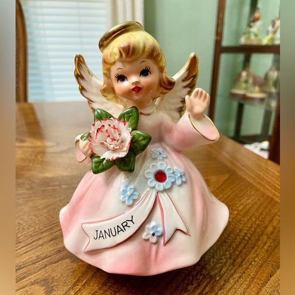 Lefton | Accents | Vintage Lefton January Birthday Girl Angel Music Box ...